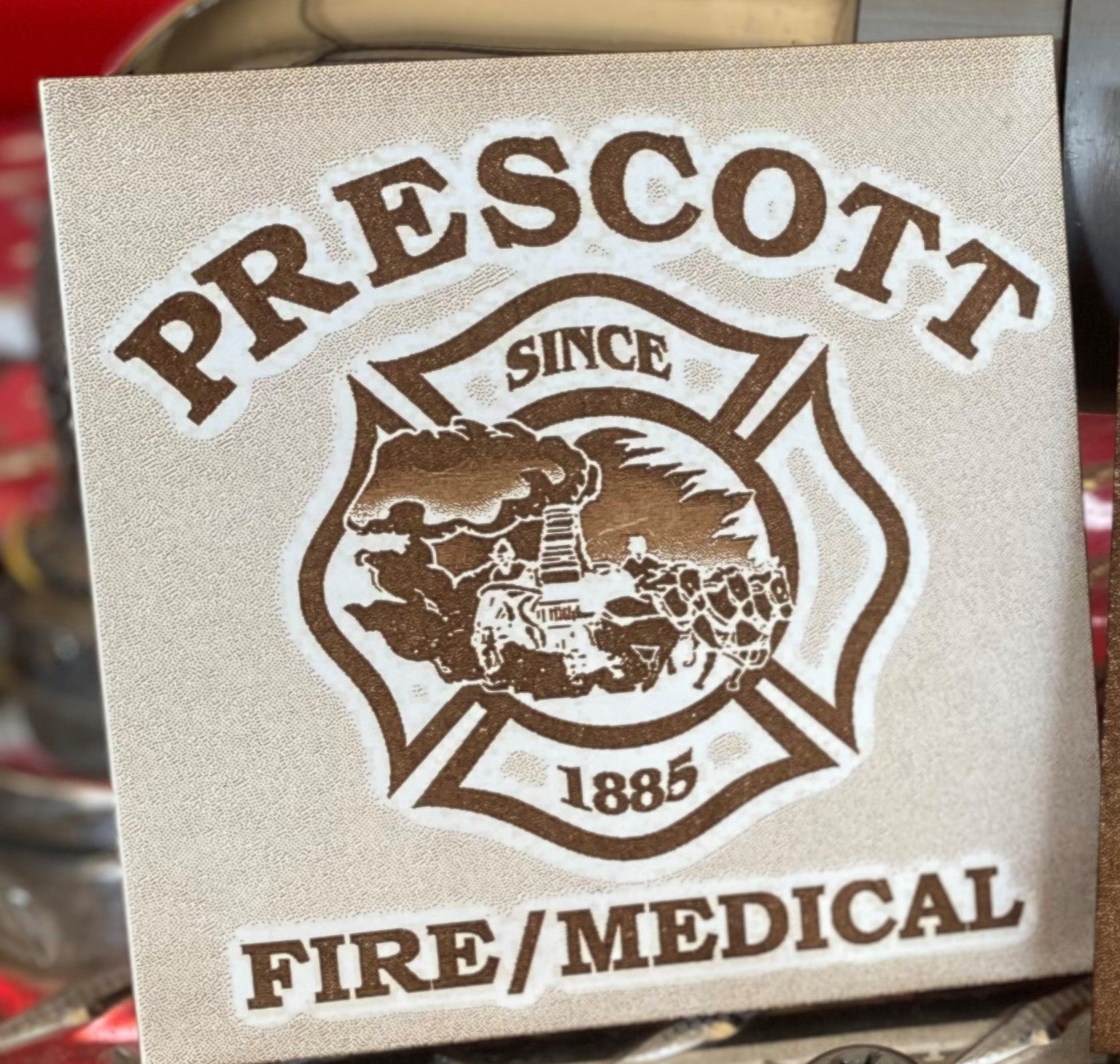 Prescott Fire Department Wooden Coasters – Prescott Firefighter's Charities